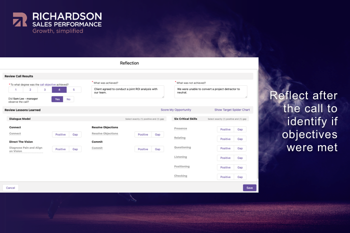 reflect after the call to identify if objectives were met gaps and ...
