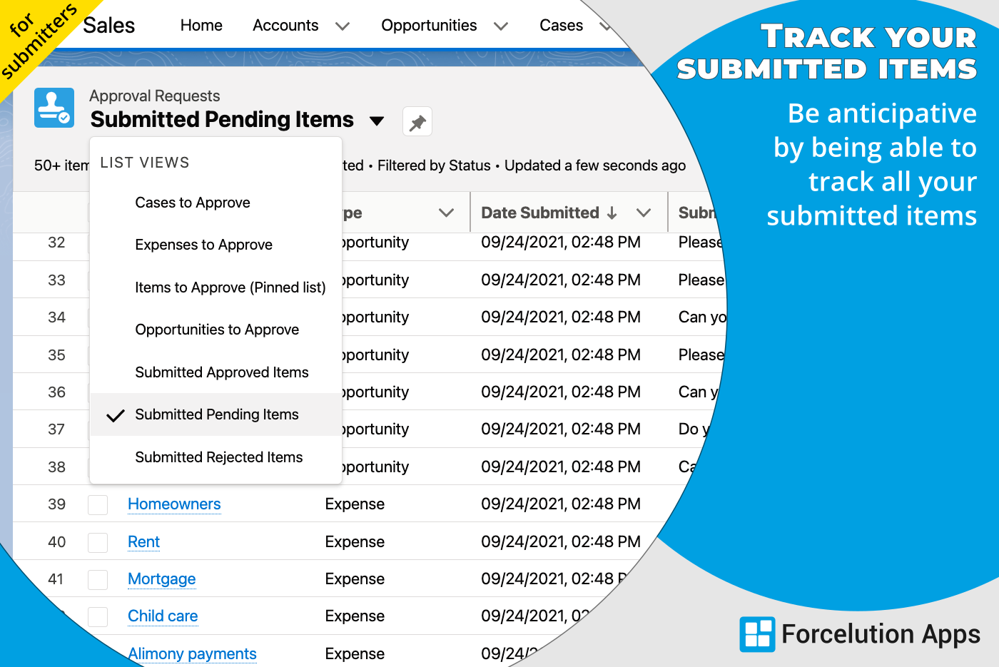 enhanced approval requests pro track your submitted items