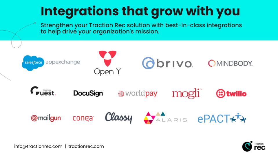 traction rec supports best in class integrations to help drive your ...