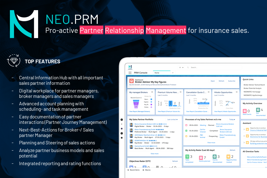 neo prm pro active prm for insurance sales