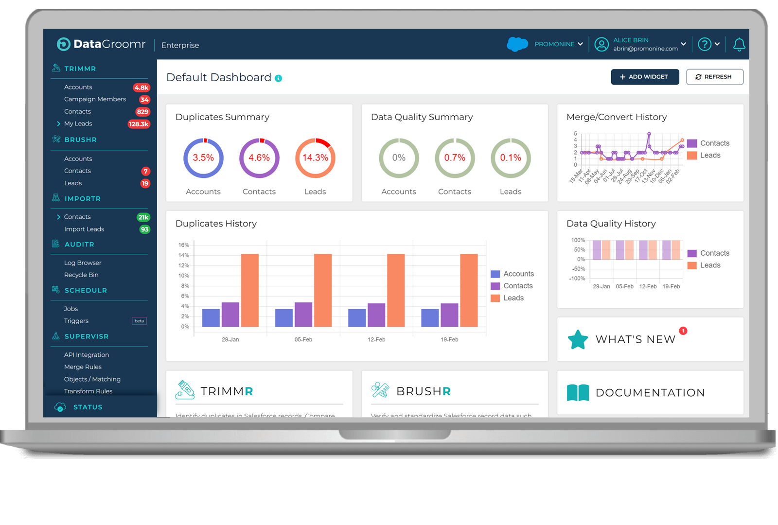 The Datagroomr Dashboard Makes Deduplication Easy To Do