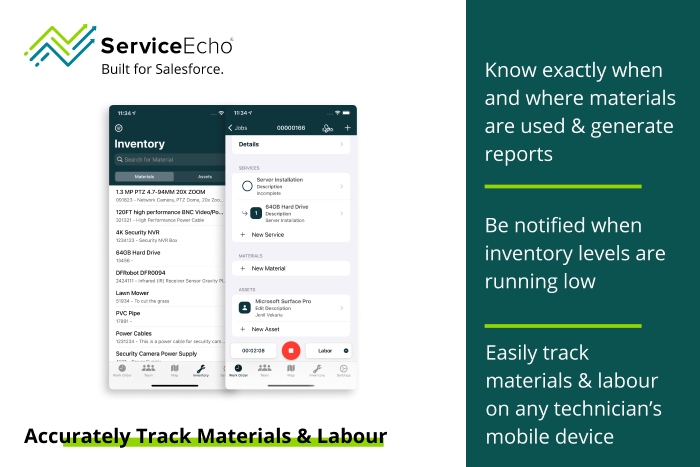 accurately track materials and labour