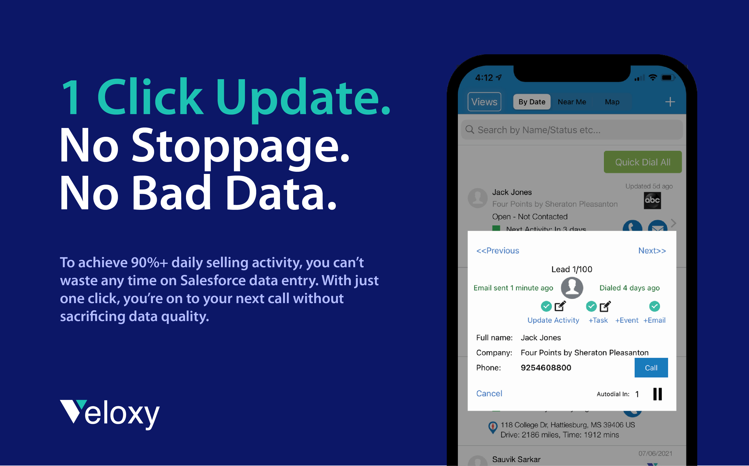 one click salesforce updating no stoppage no bad data