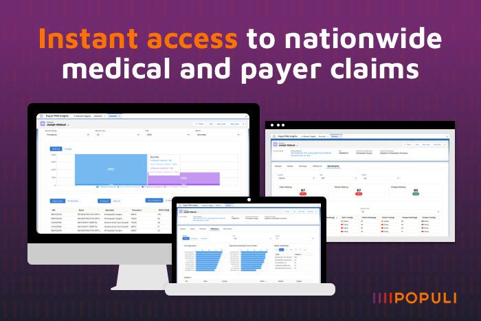 national medical and payer claims for physician relationship management