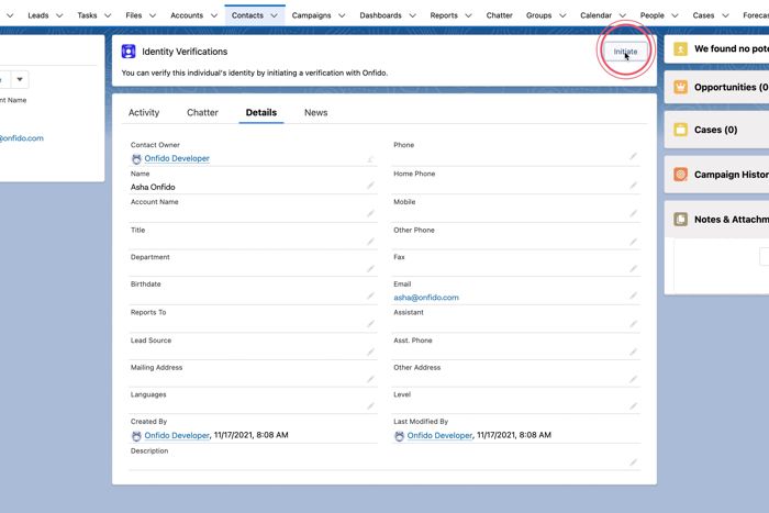 initiate checks from onfido s lighting experience widget directly from ...