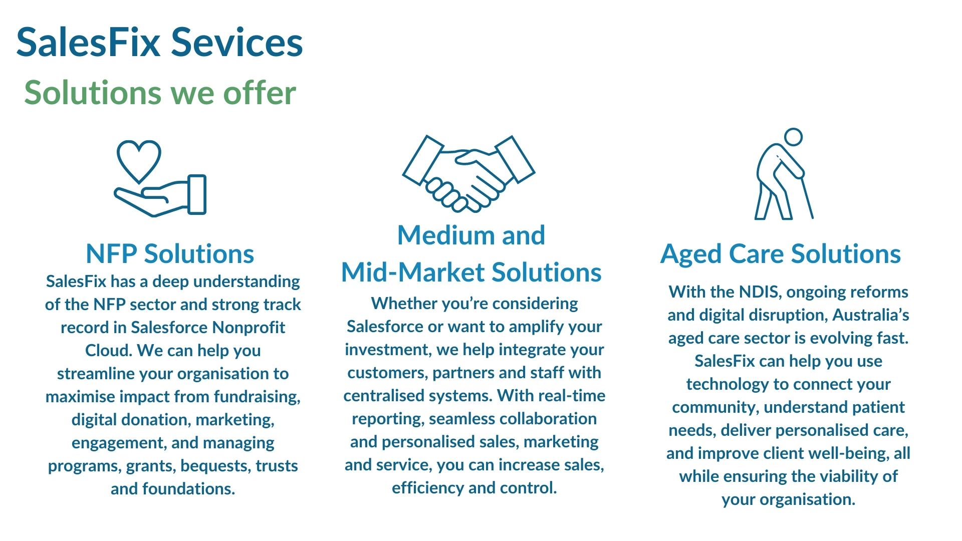 Salesfix Service Solutions We Offer