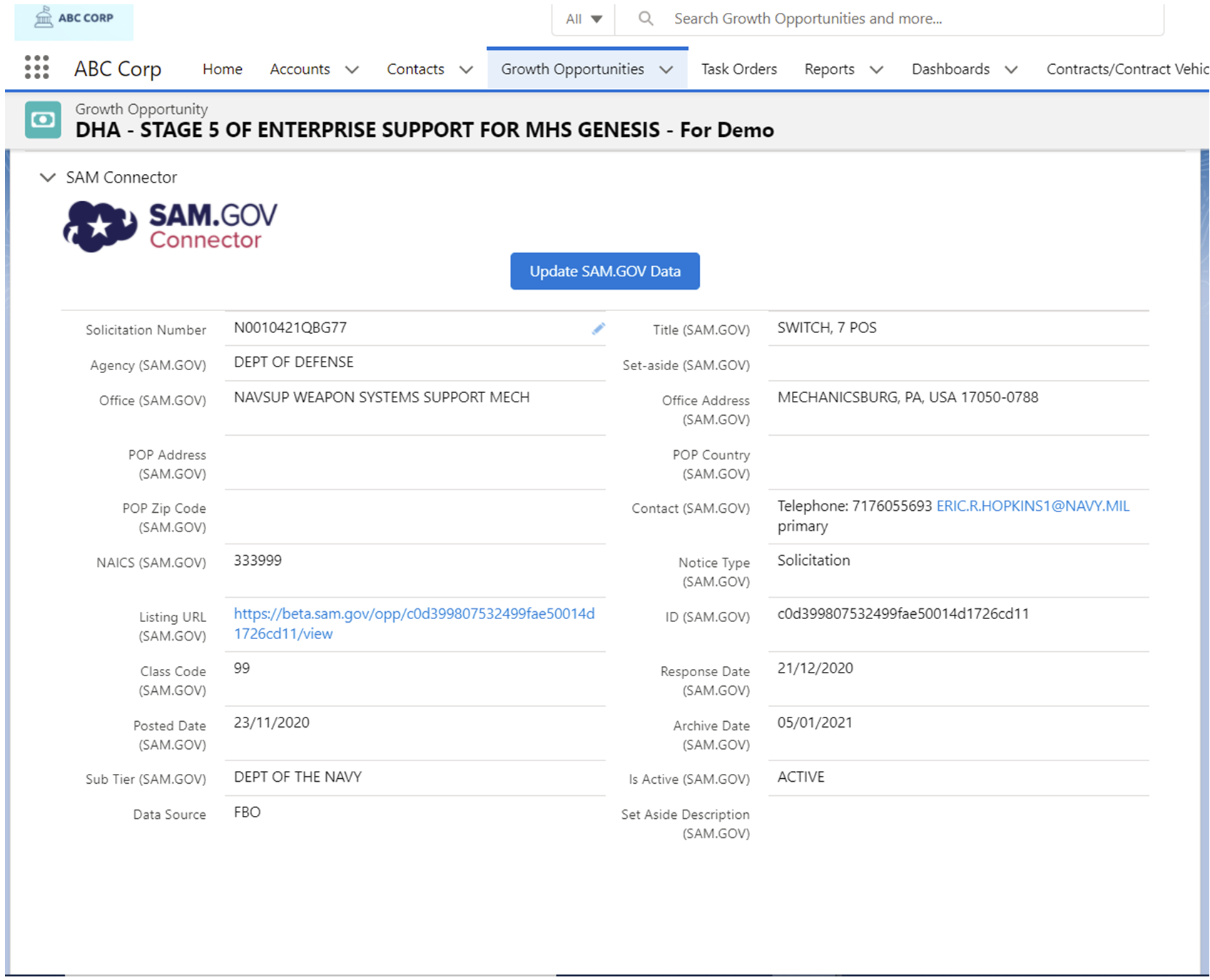 SAM.gov Connector