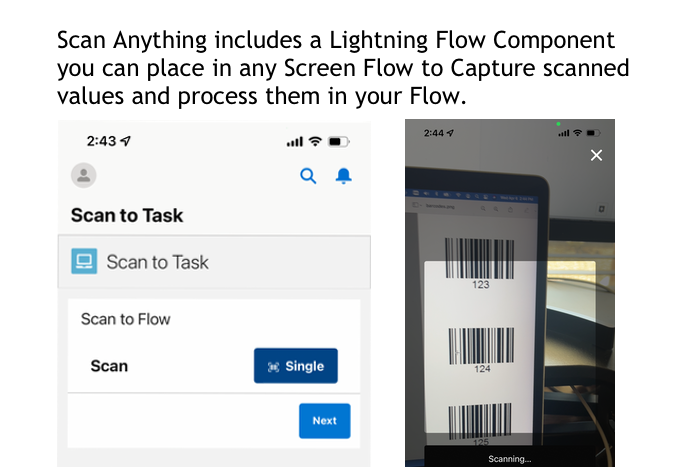 scan anything includes a flow component allowing you to add scanning to your screen flows