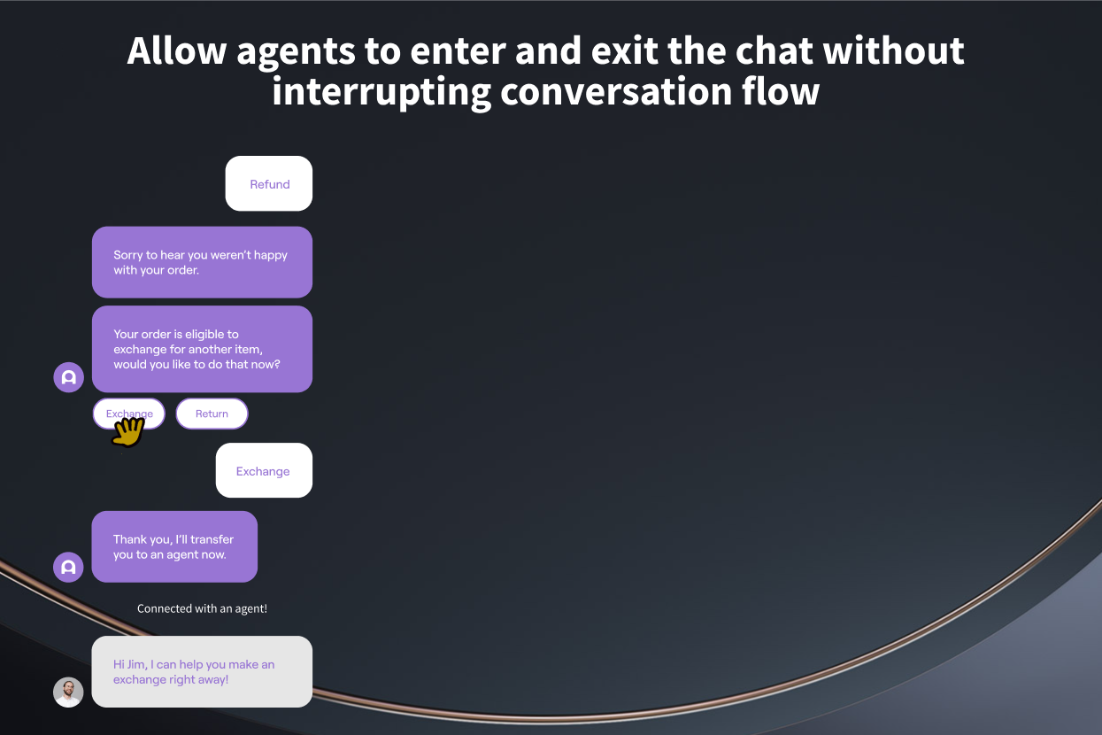 allow agents to enter and exit the chat without interrupting ...