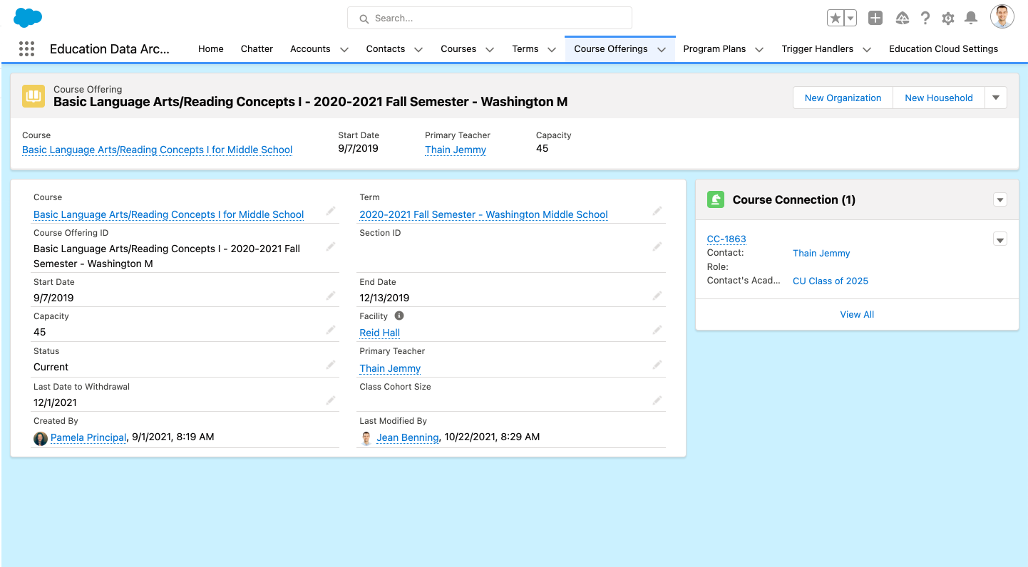 track courses and course offerings