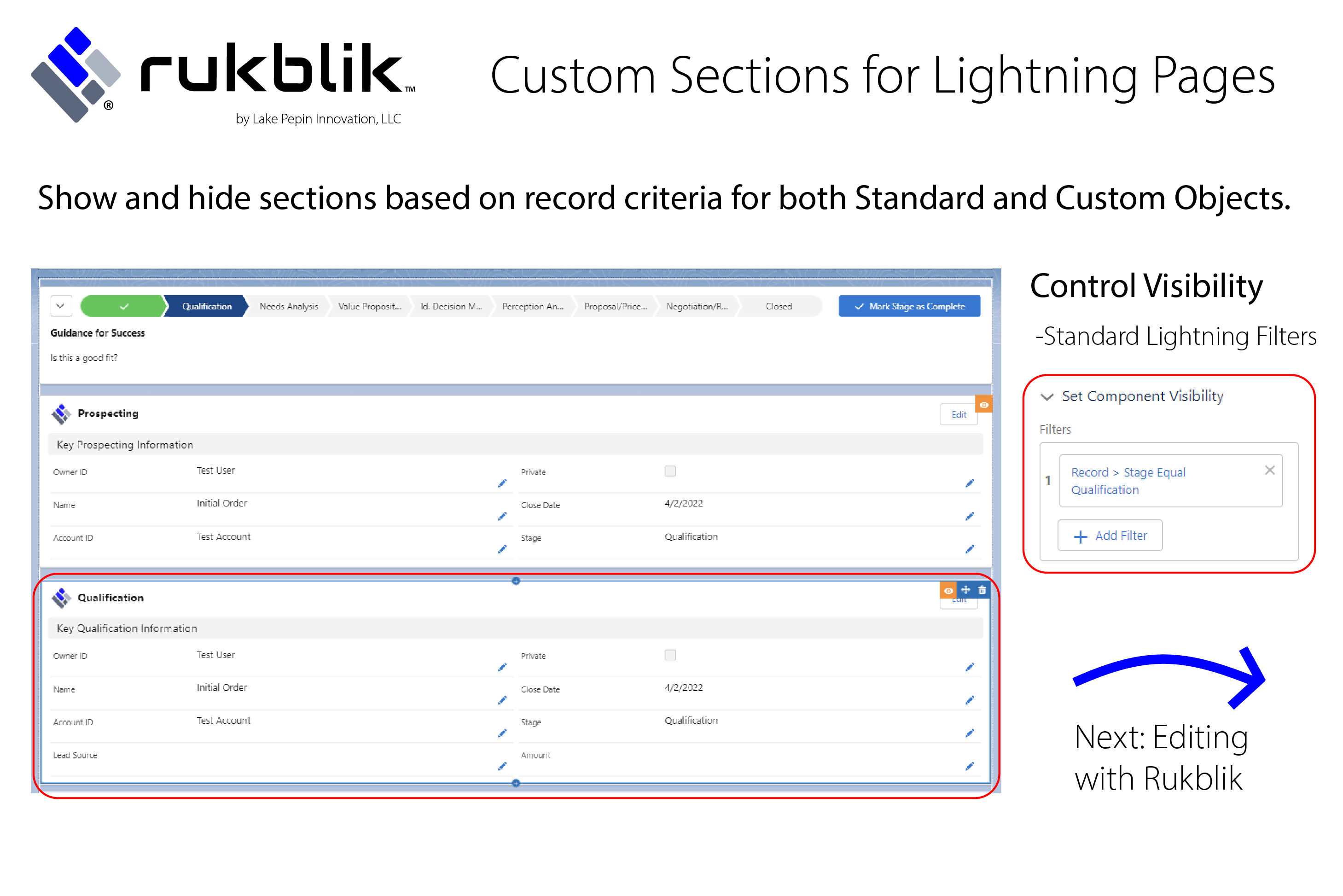 show sections based on record criteria with rukblik section component ...