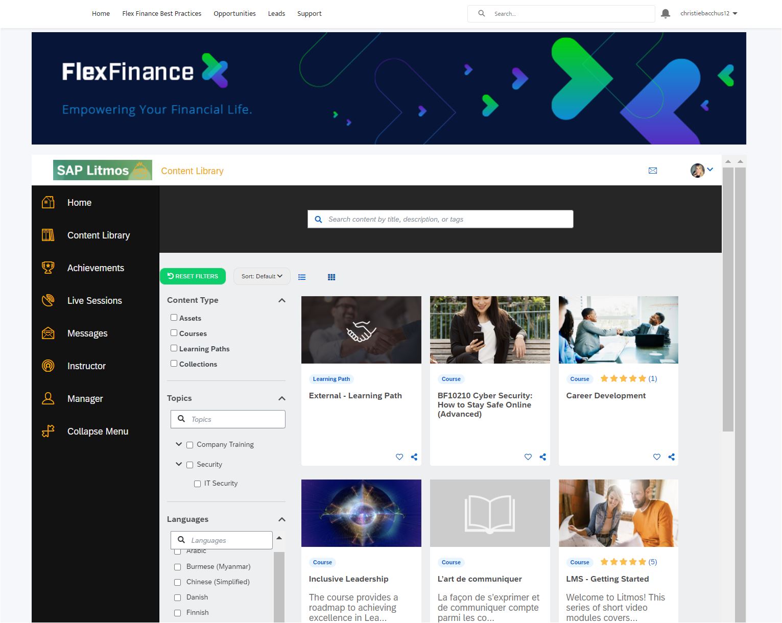 content library within salesforce view