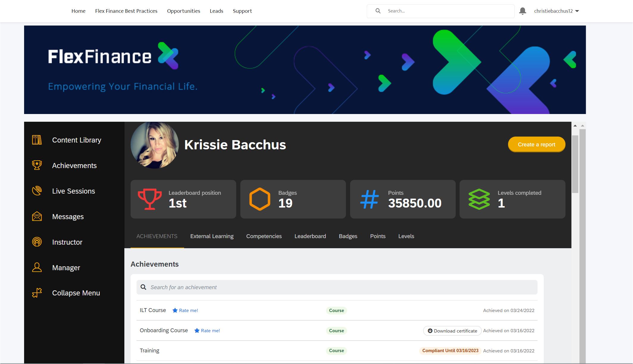 gamification dashboard within salesforce view