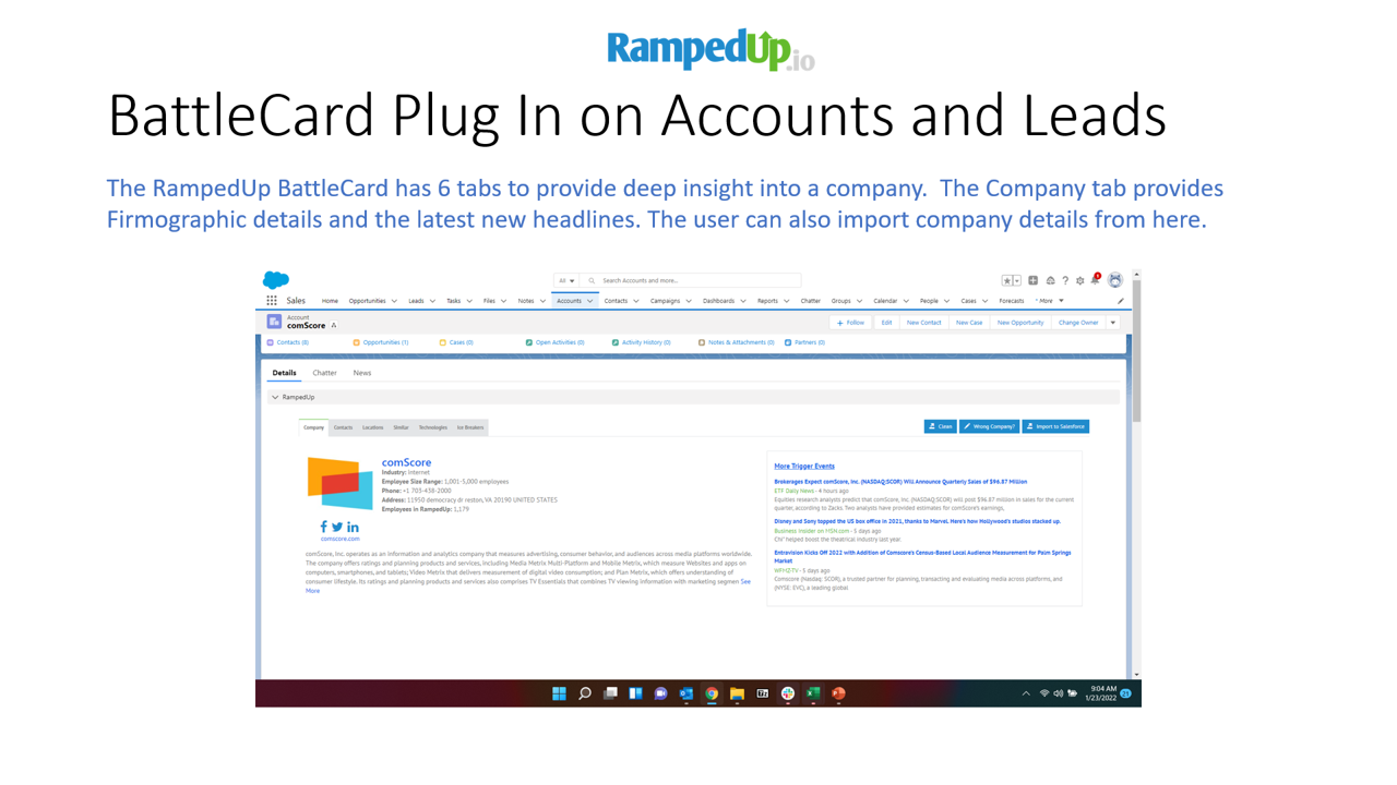 add battlecard to account or lead pages