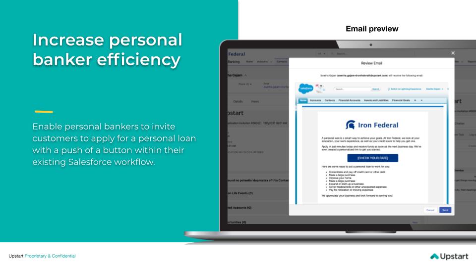 leverage existing salesforce workflow with upstart ai lending