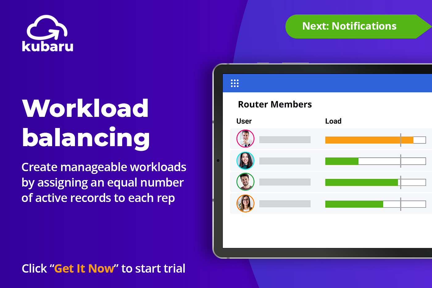 automatically balance rep workload by activating load balancing