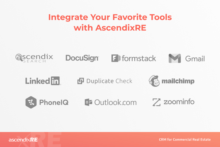 integrate your favorite with ascendixre crm