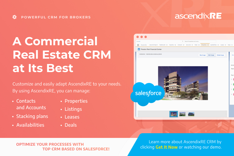 ascendixre app adds commercial real estate functionality on top of salesforce crm for cre brokers
