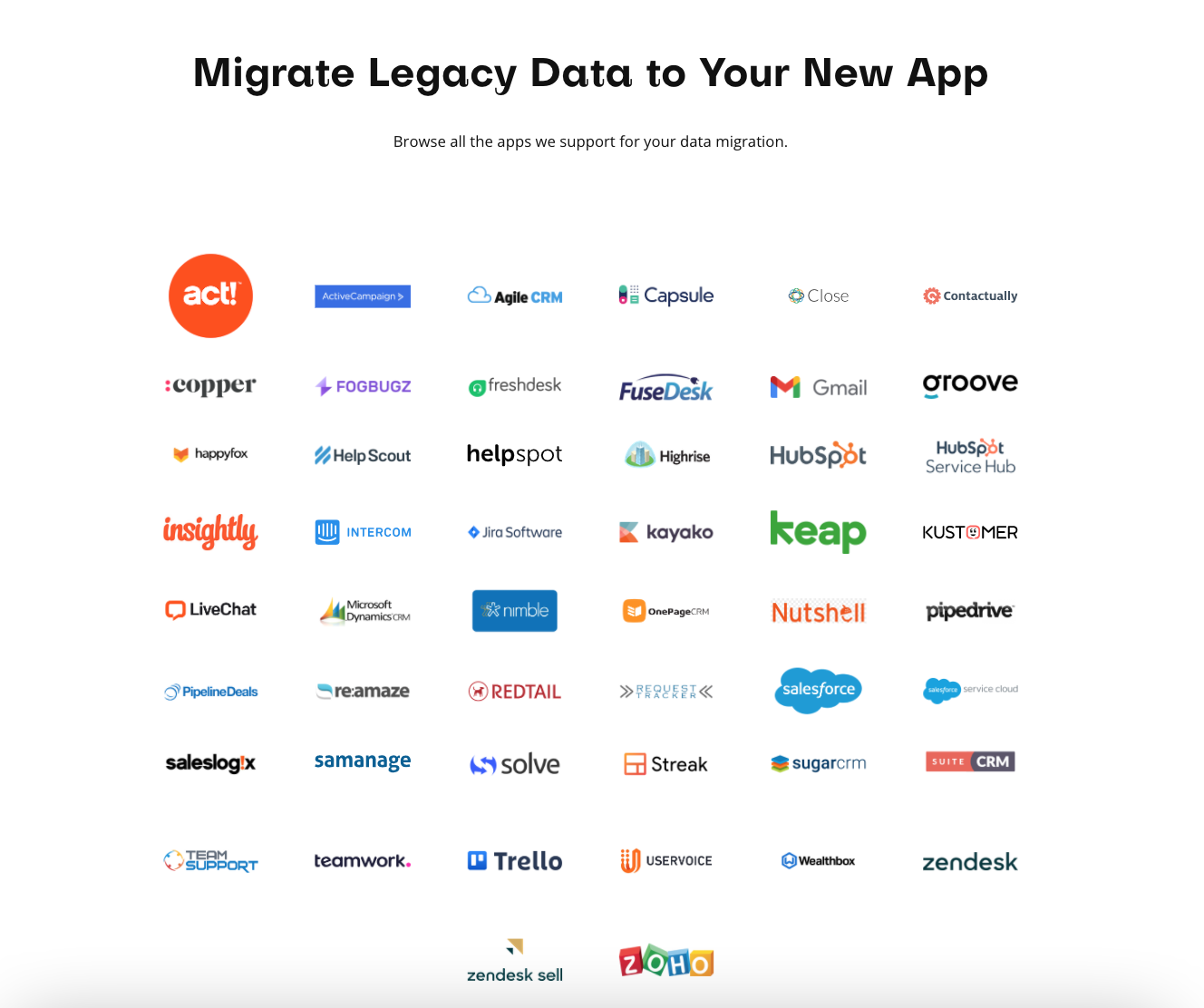 support of over 50 apps