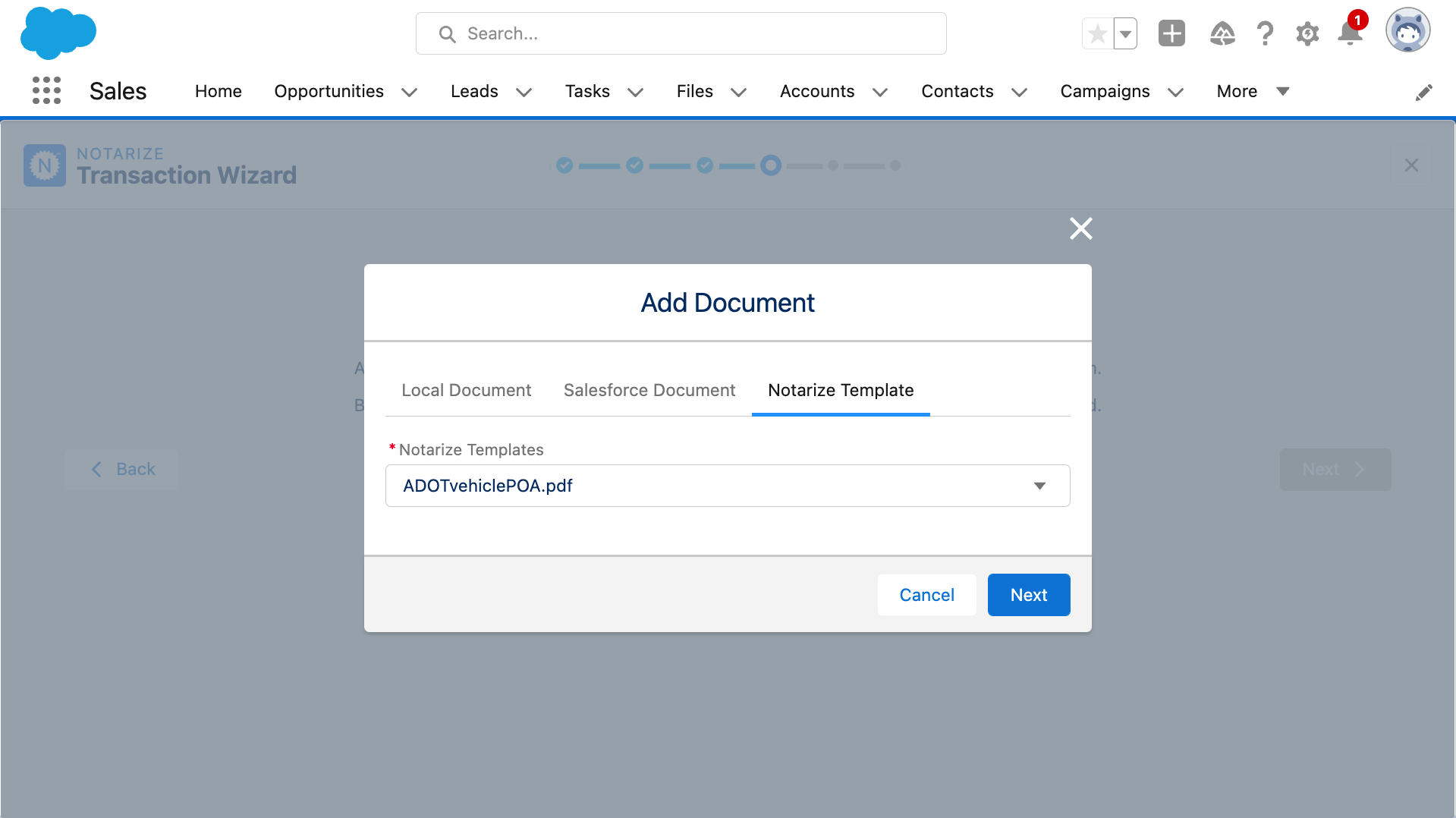 app screenshot upload a document for notarization