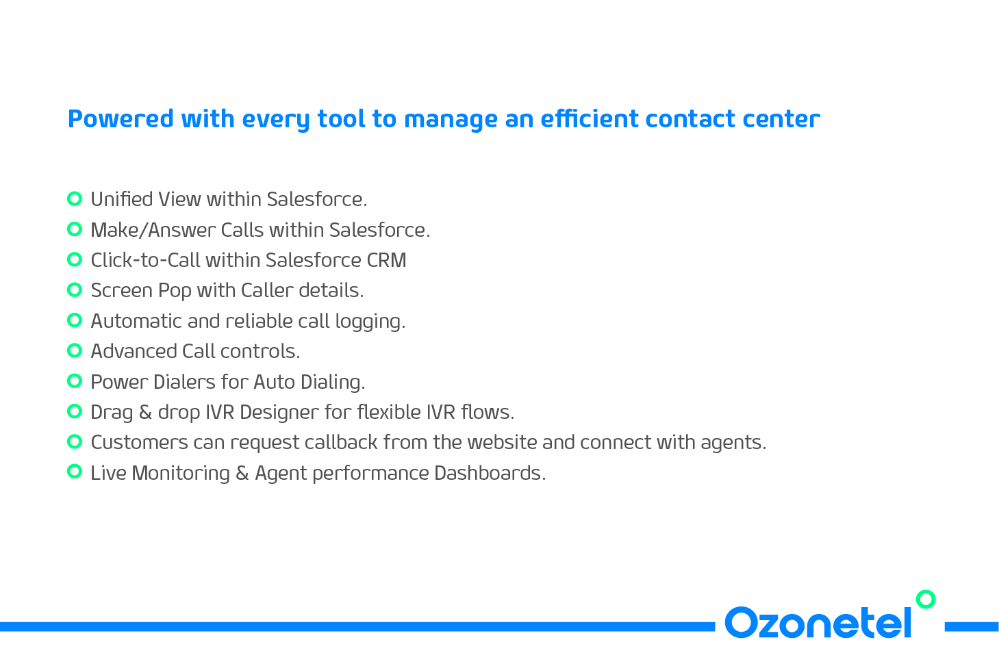 ozonetel omnichannel cti dialer ivr acd contact center