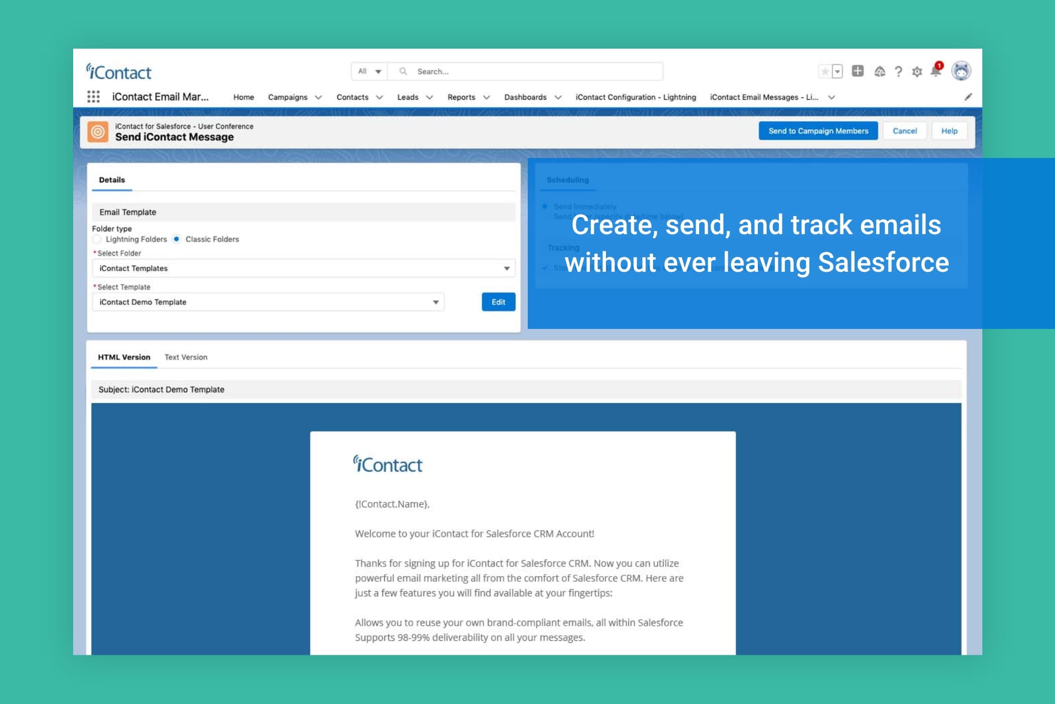 launch campaigns right within salesforce