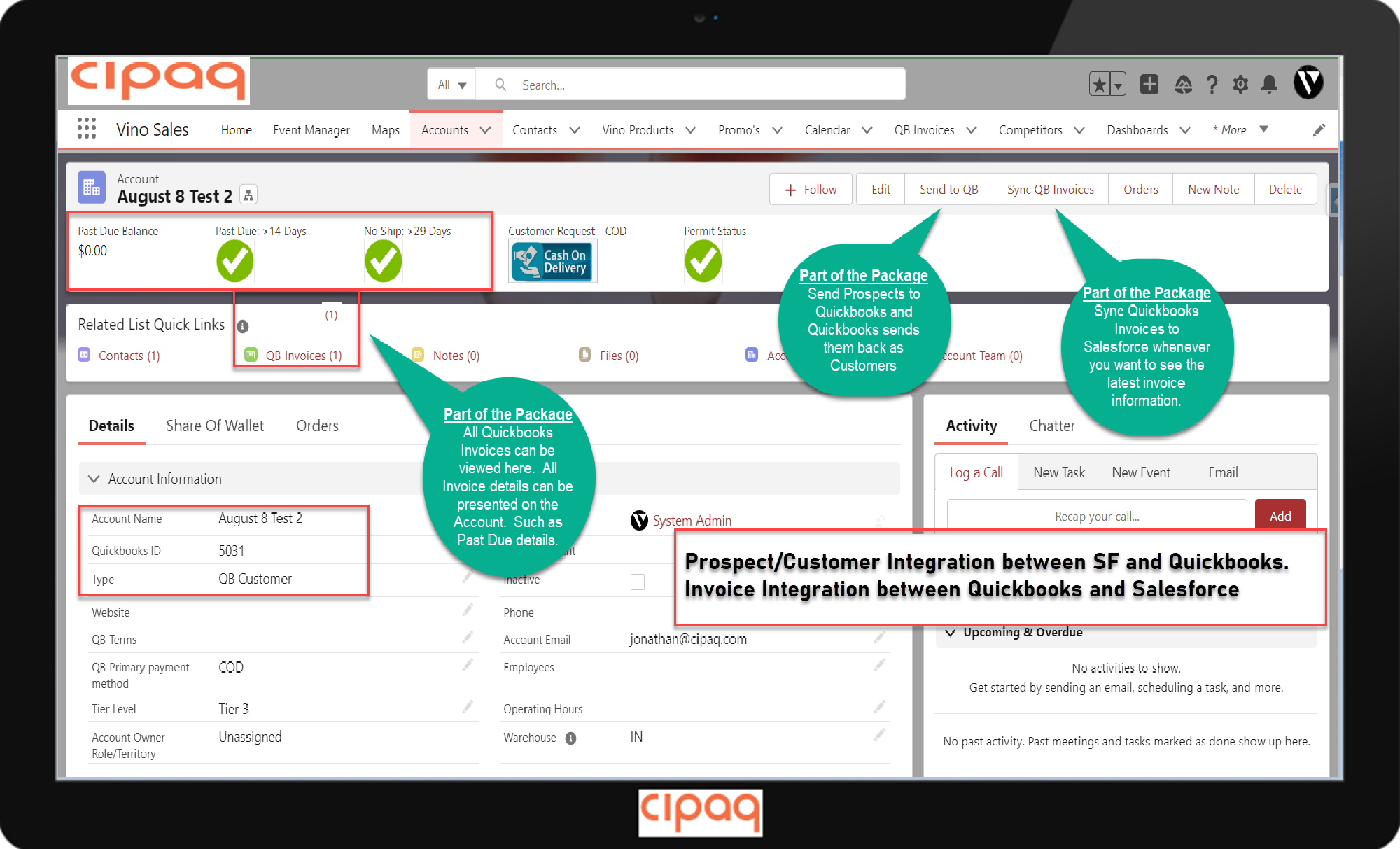 send prospects to quickbooks and convert them to customers view qb ...