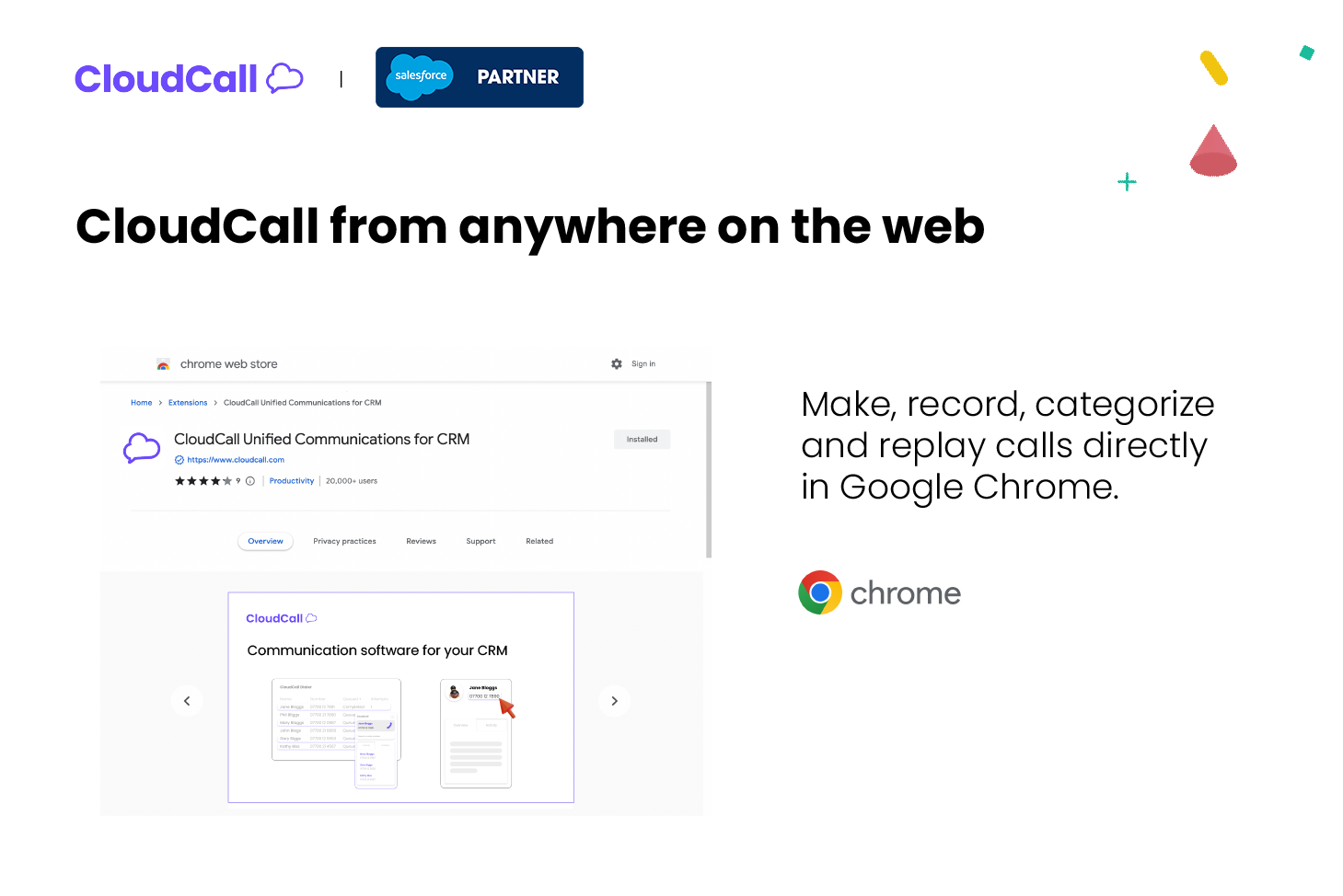 cloudcall from anywhere on the web