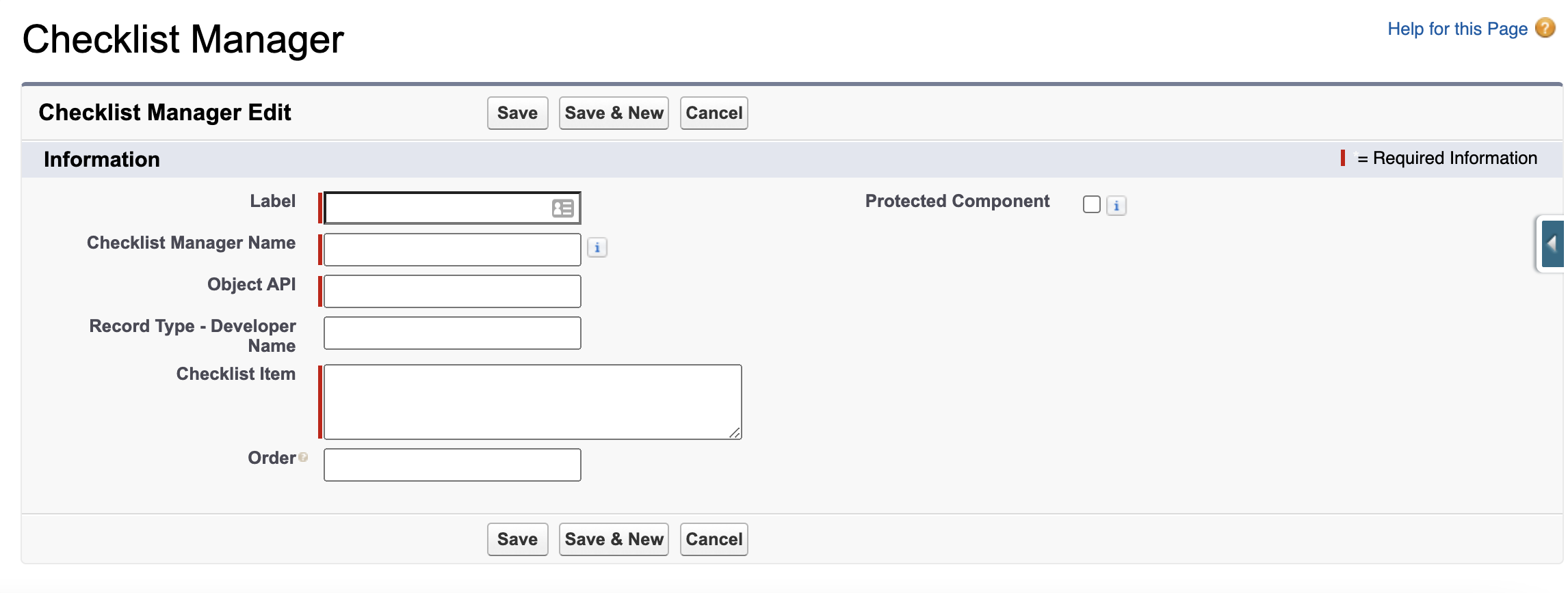 specify order of your checklist items