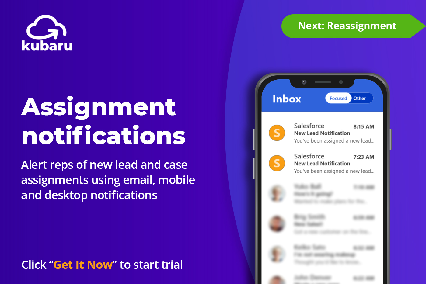 activate email and desktop notifications for lead and case assignment