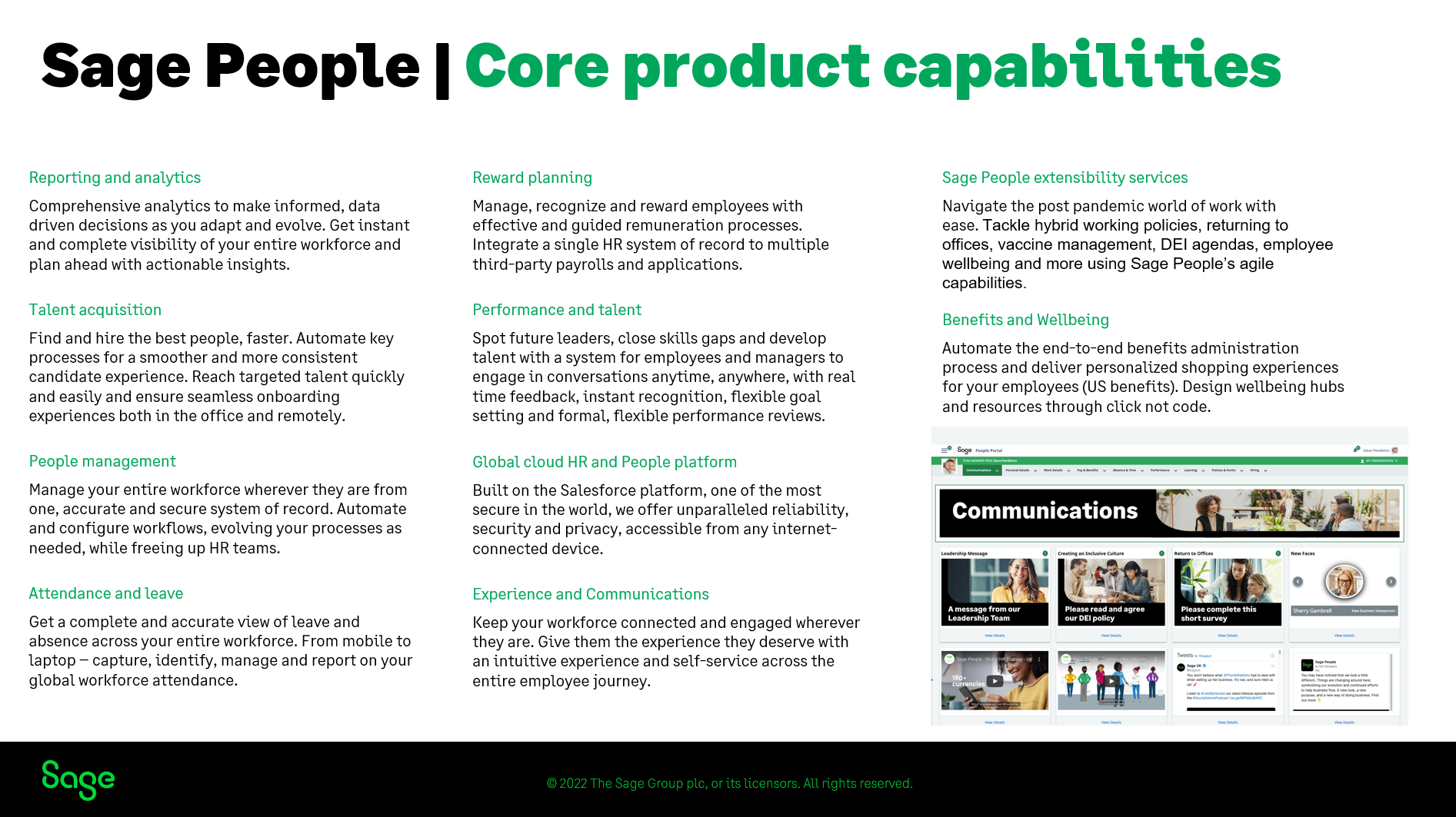 sage people comprehensive capabilities