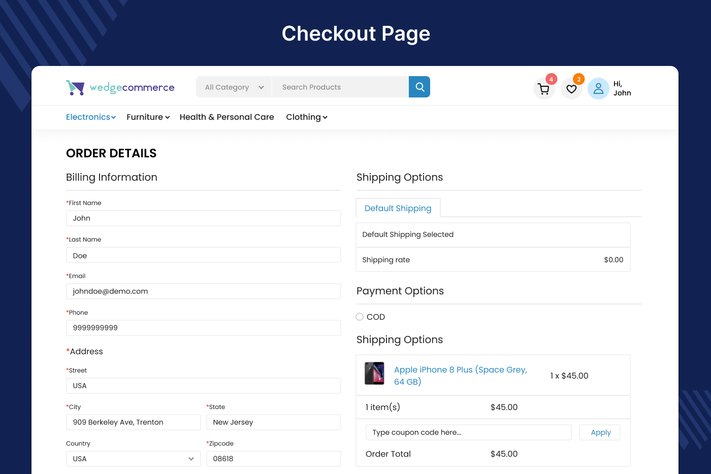 store front checkout page
