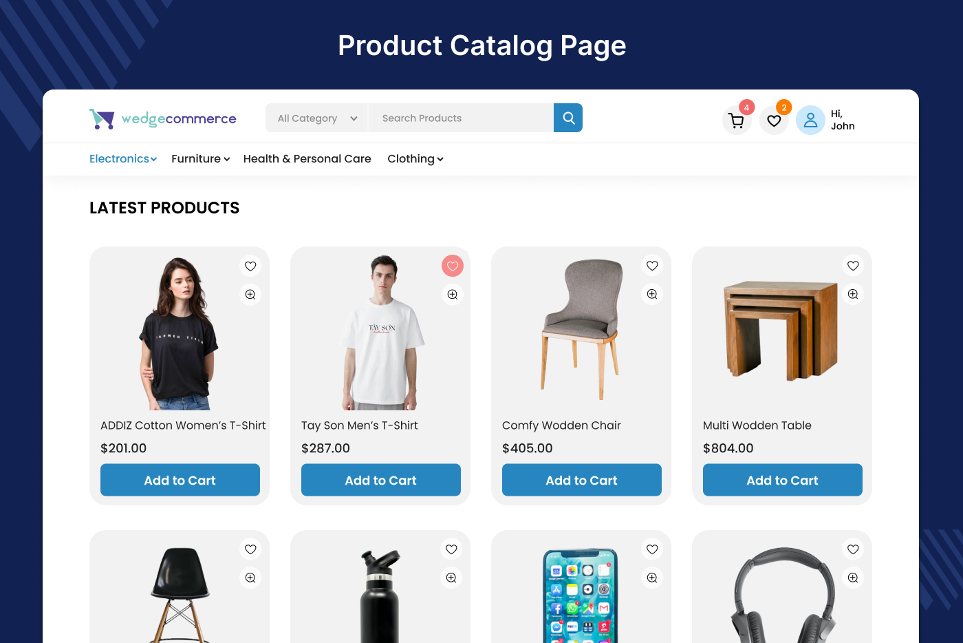 store front product catalog page