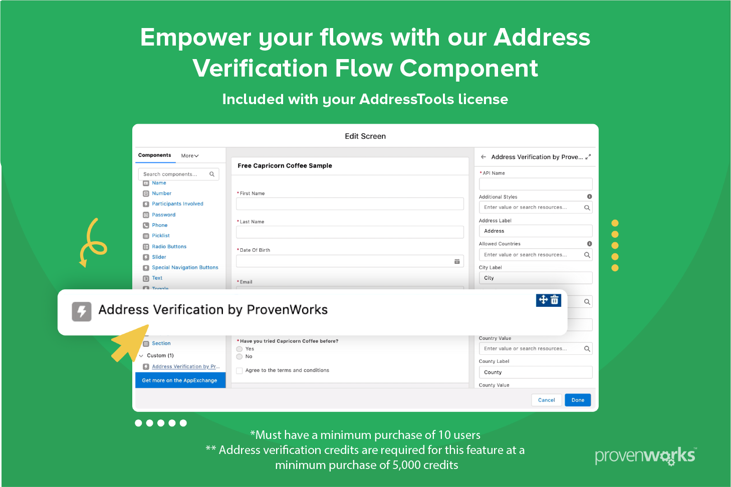 empower your flows with our address verification flow component