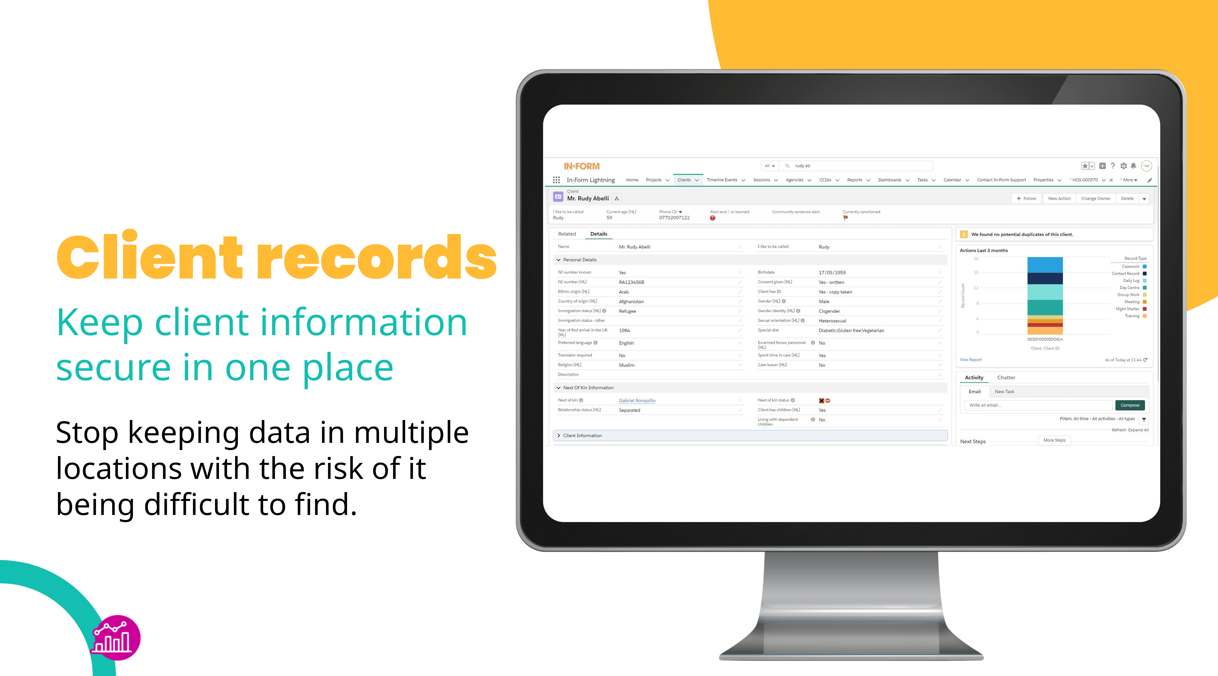 keep client information secure in one place
