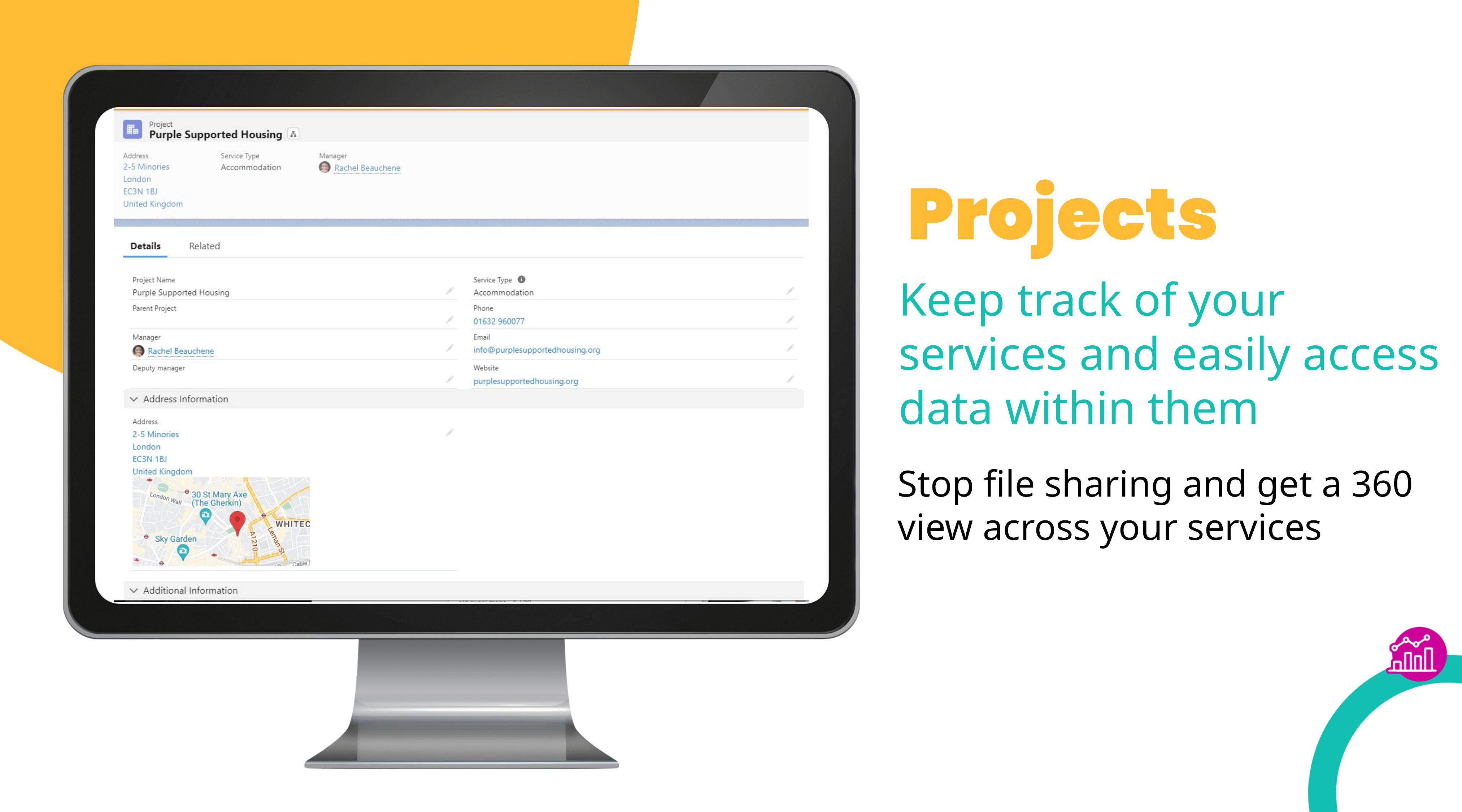 keep track of your services and easily access data within them