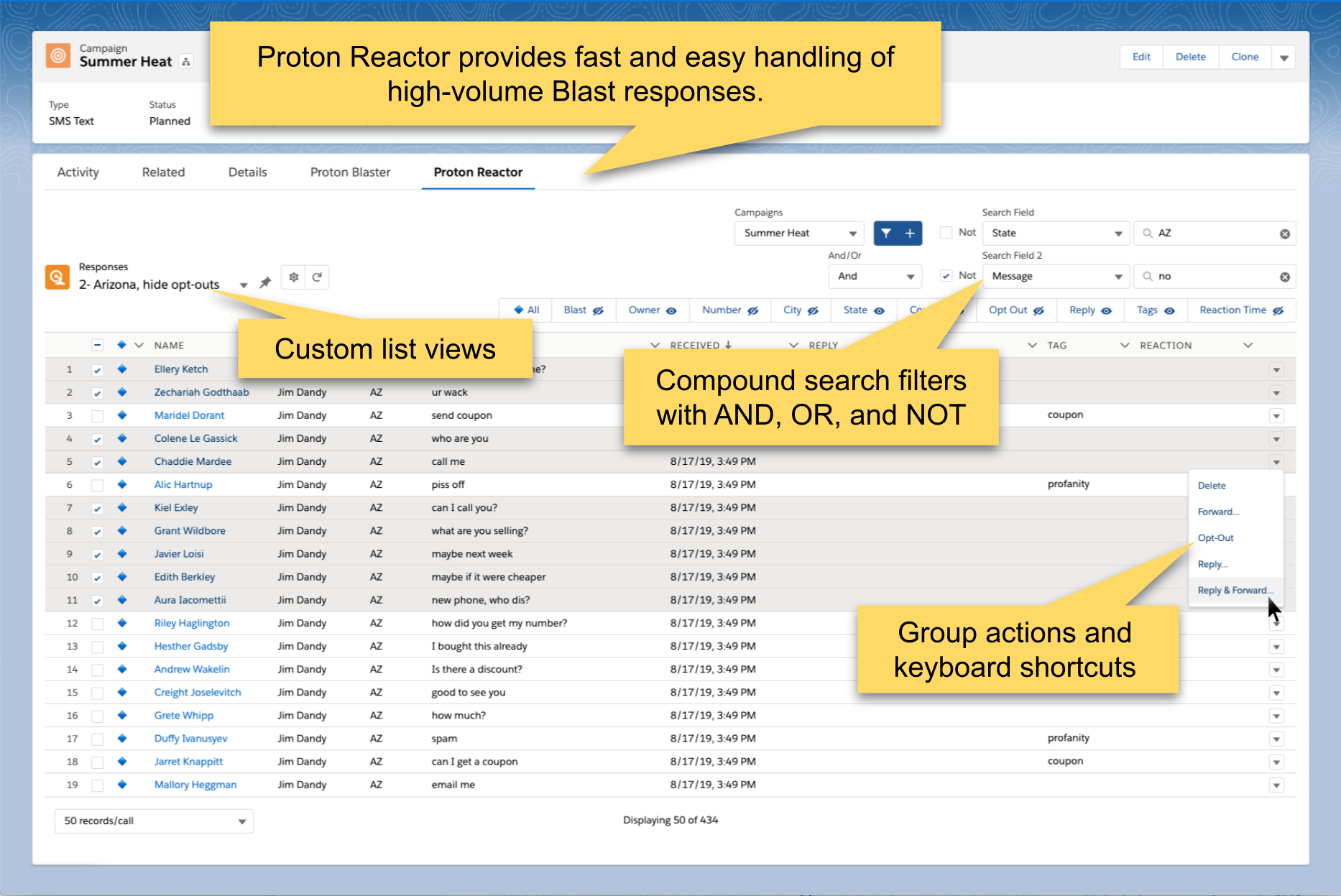 manage blast responses with proton reactor a lightning fast datatable ...