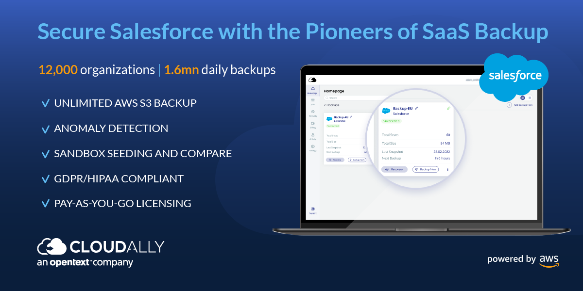 CloudAlly Backups & Recovery for Salesforce