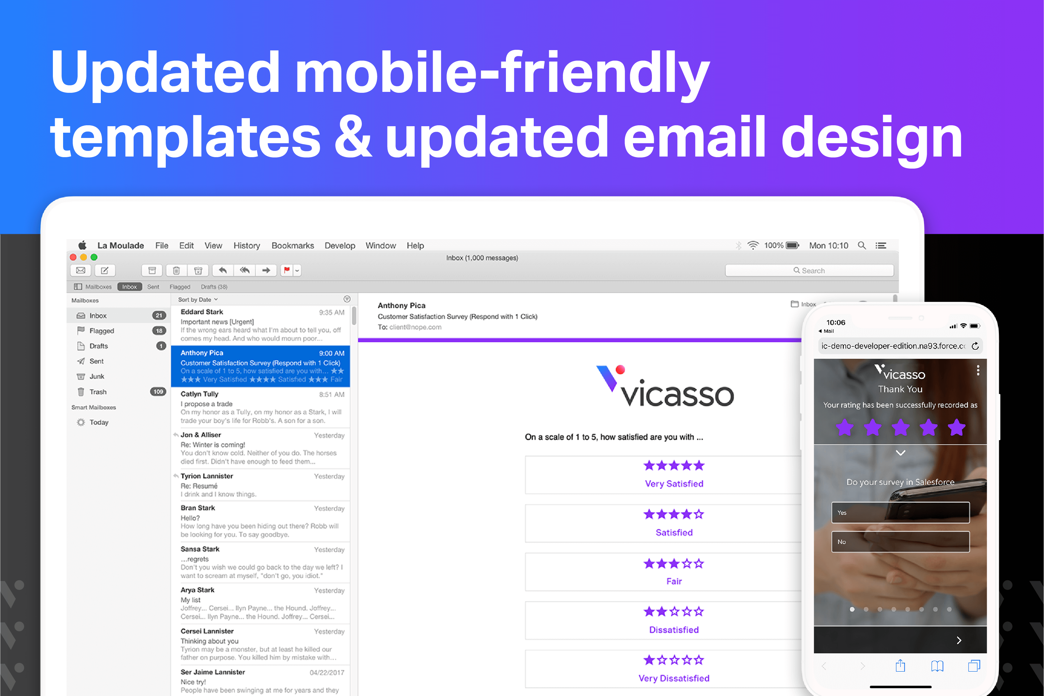 updated mobile friendly templates and updated email design