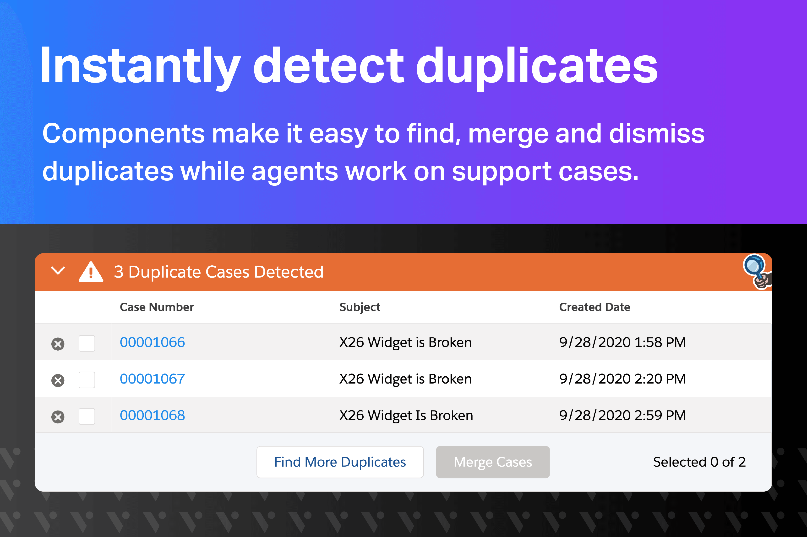 update customer information and case data while merging