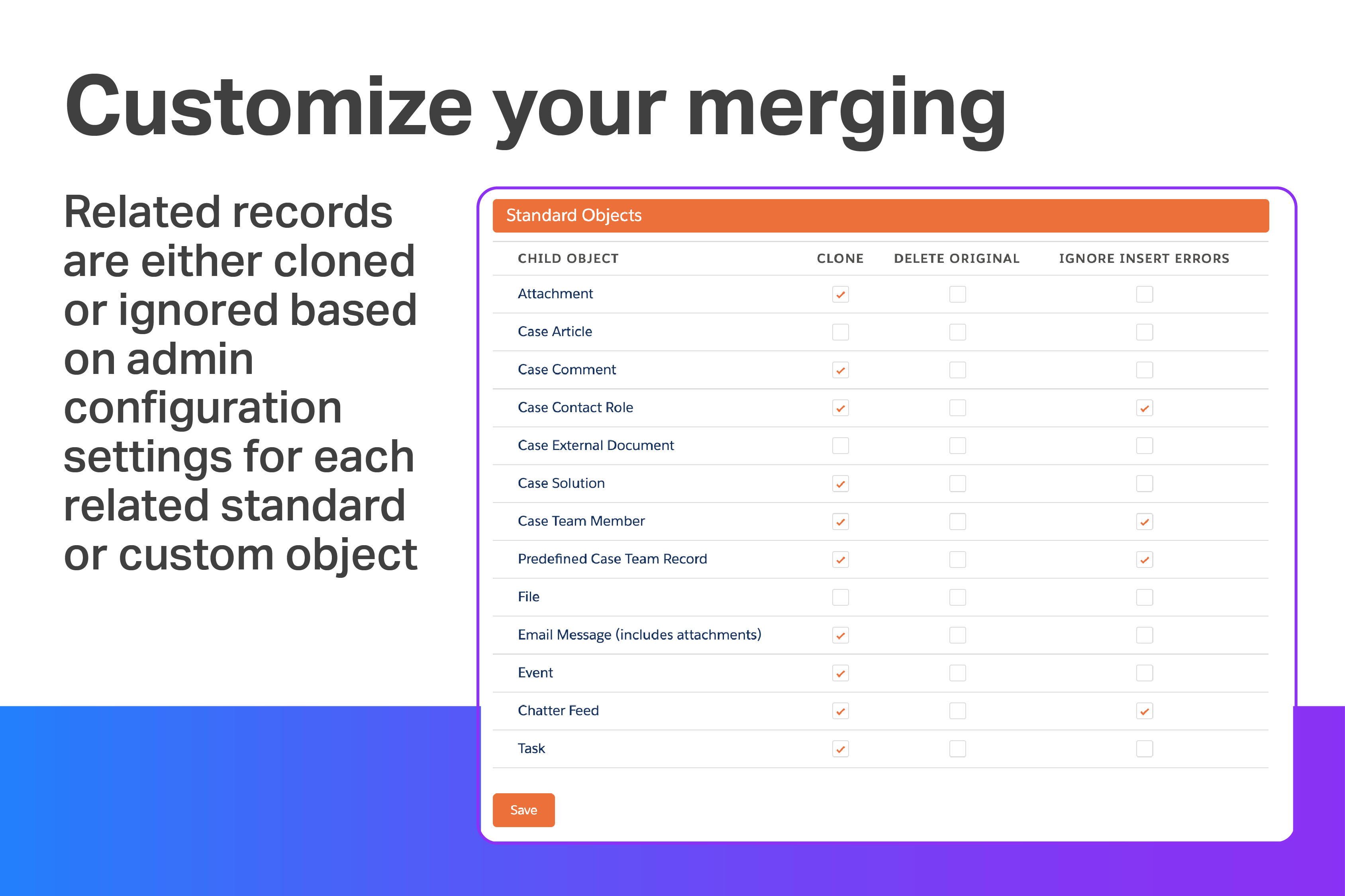customize your merging