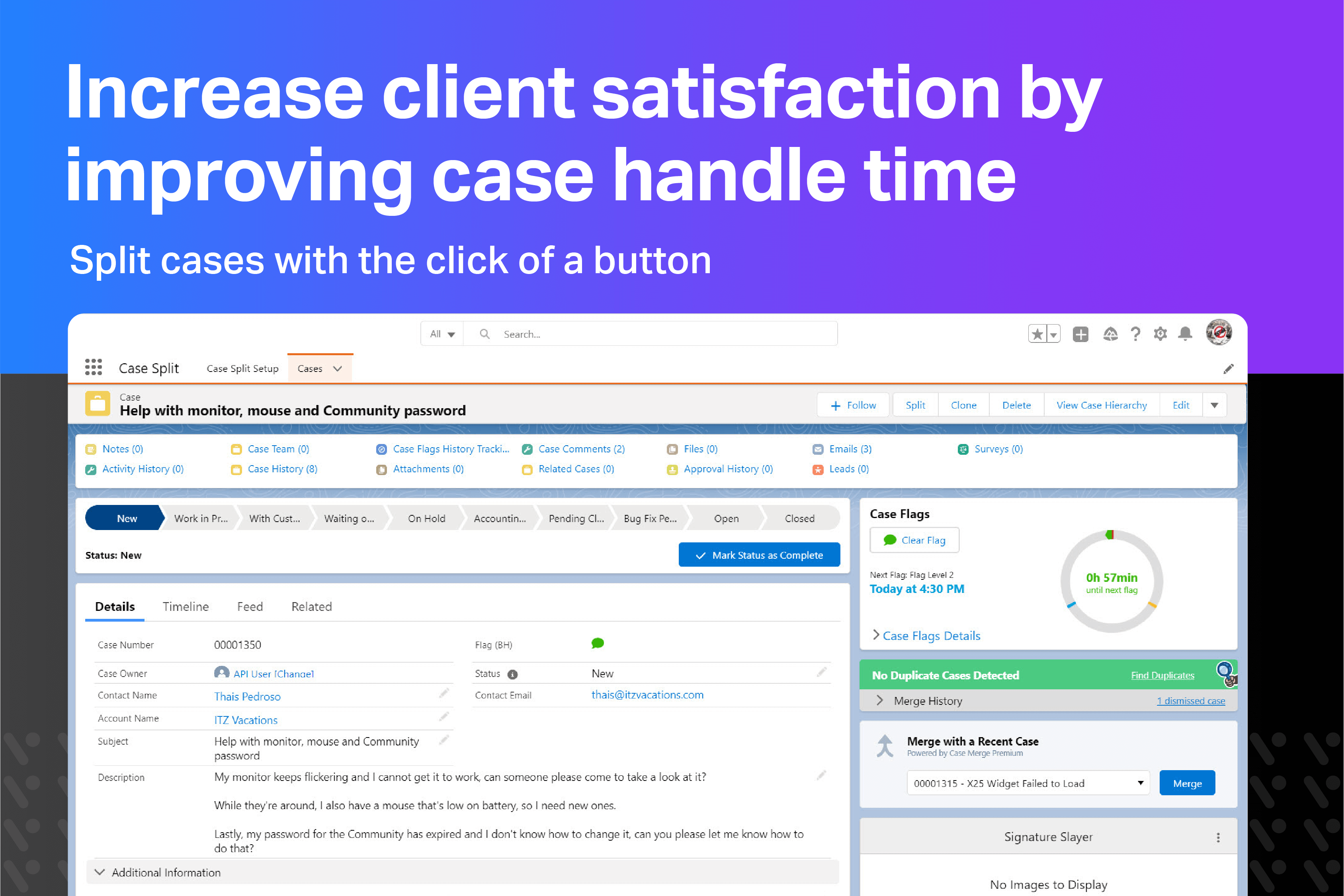 split cases with the click of a button