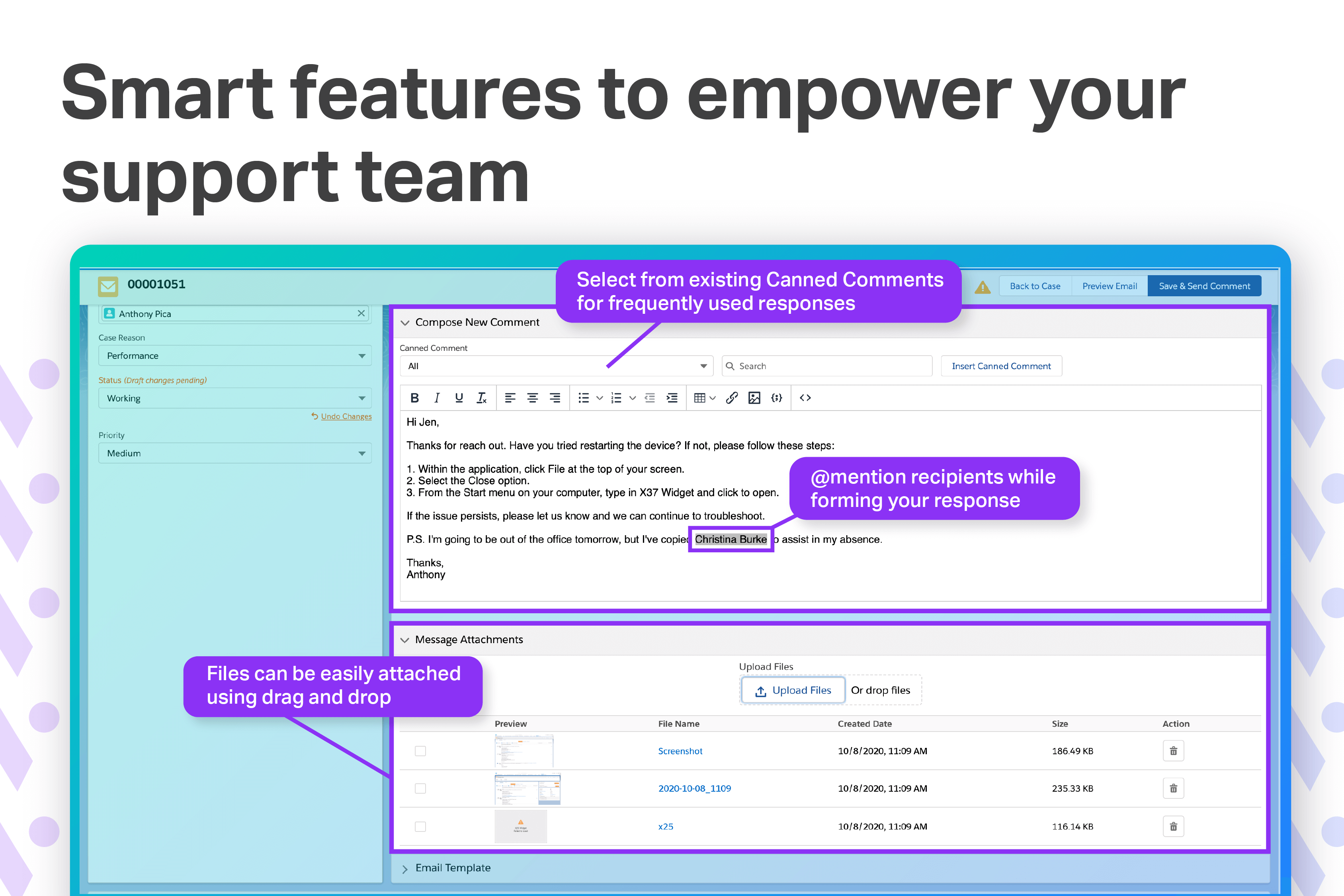 use canned comments for frequently used responses