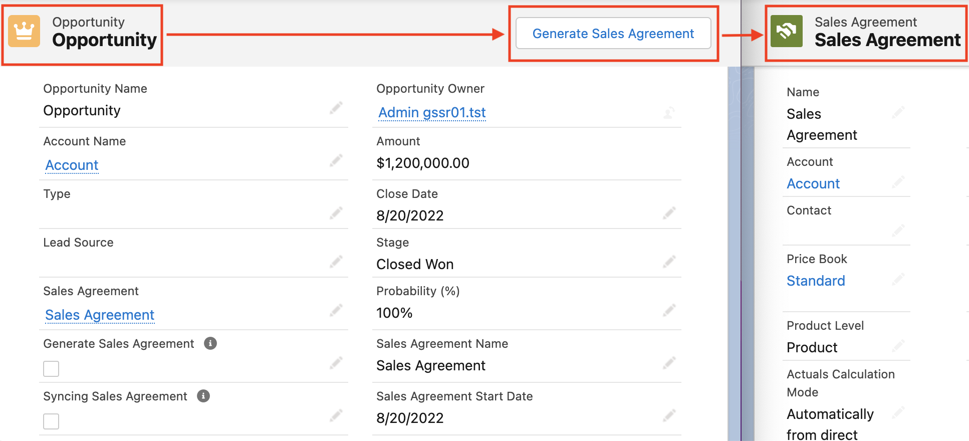 click on the generate sales agreement button to generate the sales ...