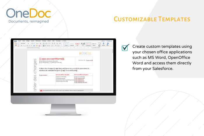 use ms word or openoffice word to design your templates
