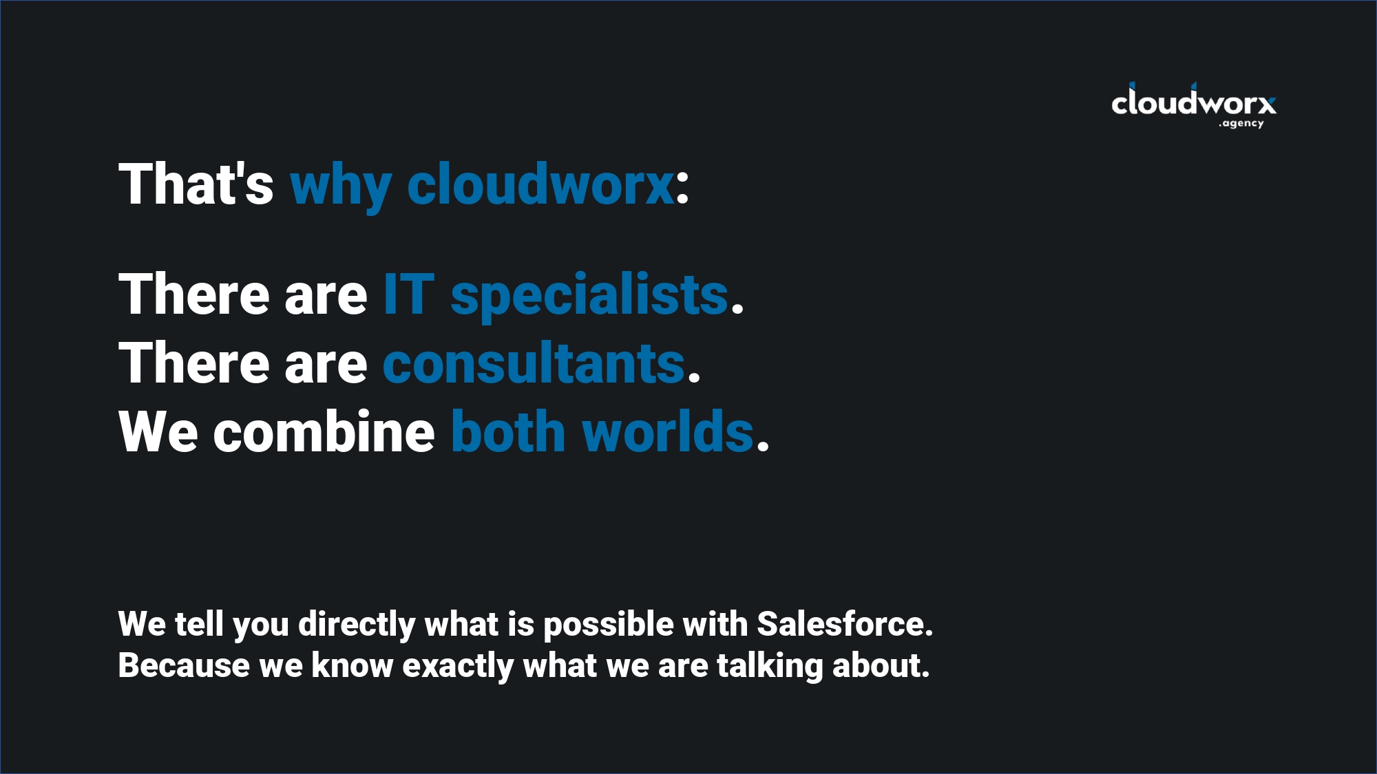 why we are the perfect match for your project because we understand ...