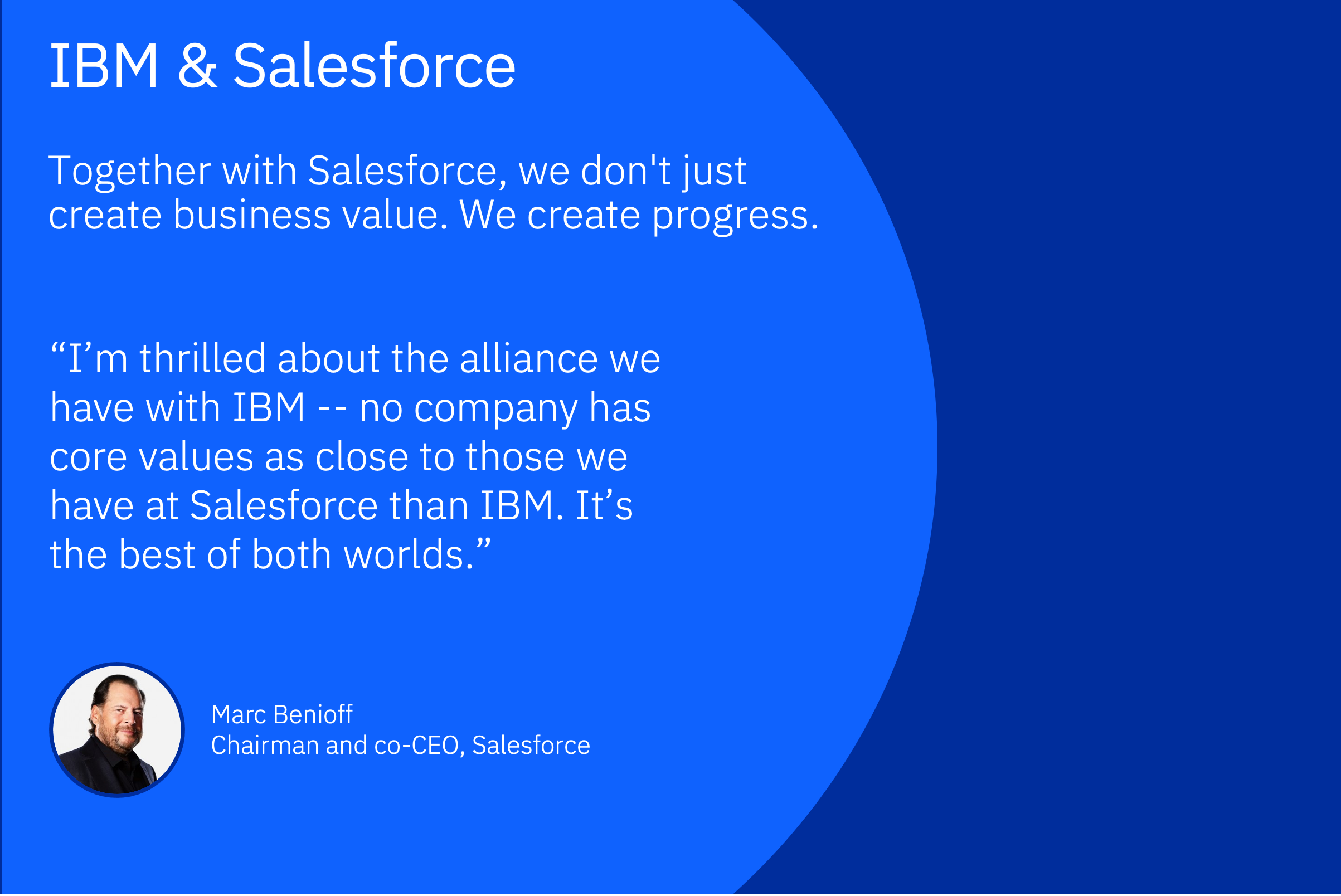 together with salesforce ibm doesn t just create business value we ...