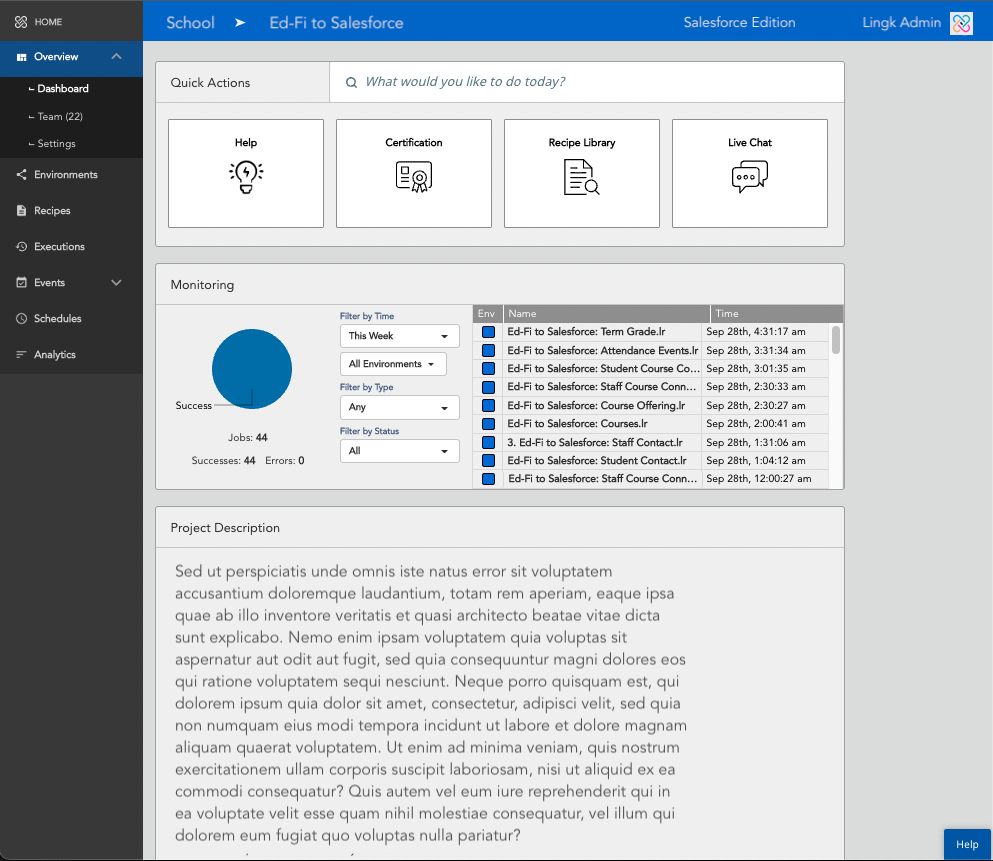 Lingk Cloud Data Integration Platform