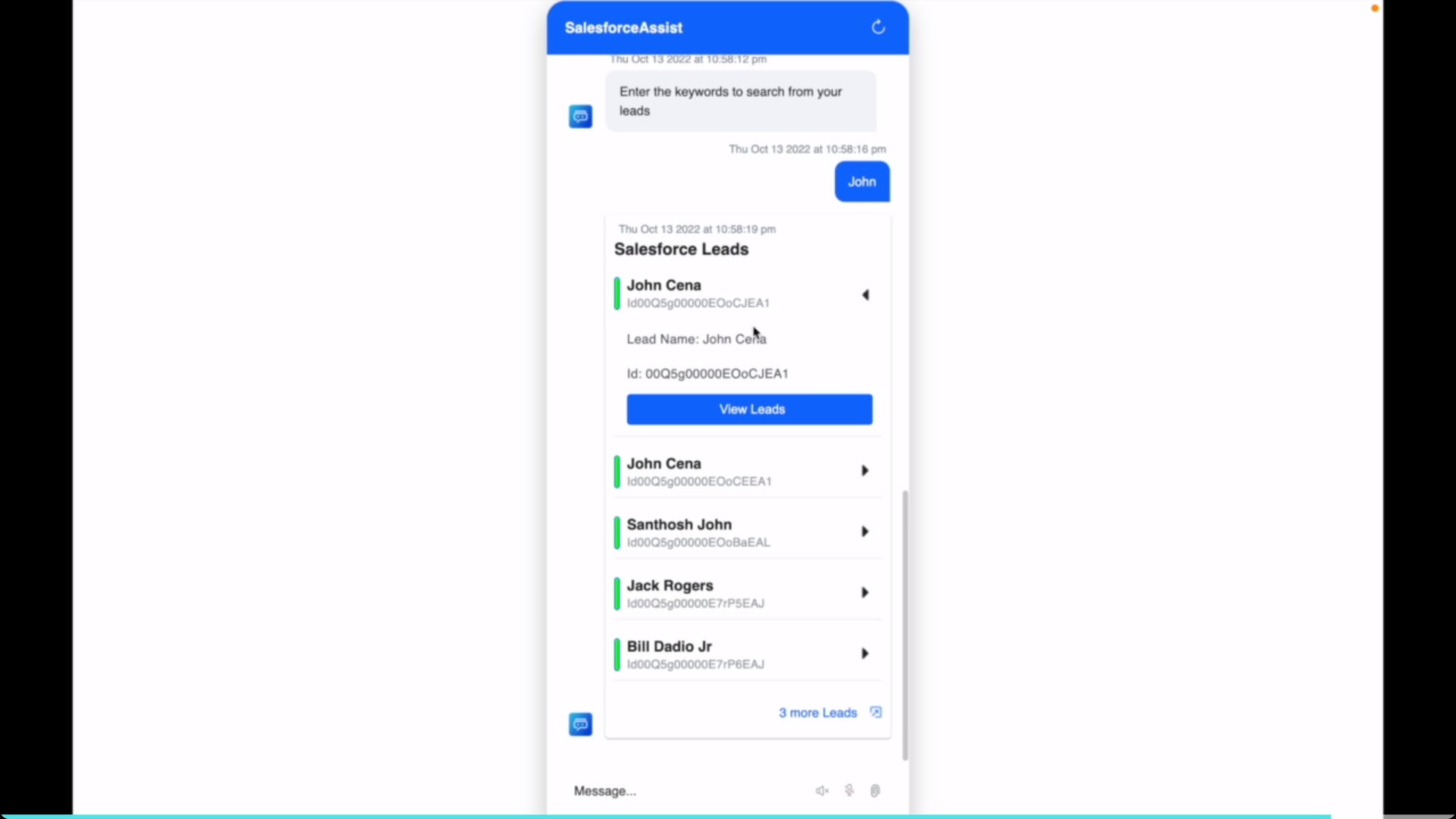 sfdc kore ai xo platform connector