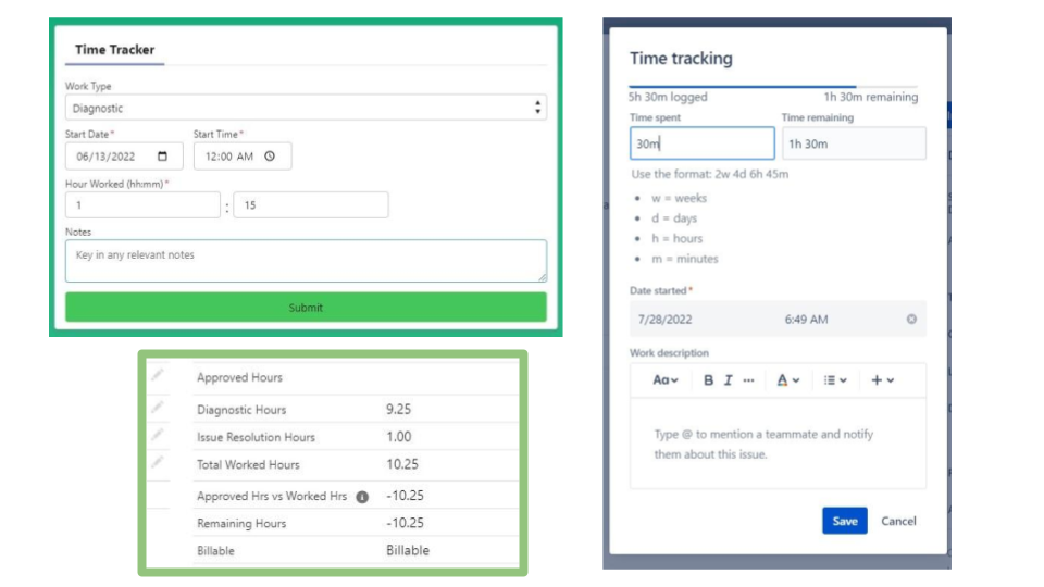 track time on cases multiple ways